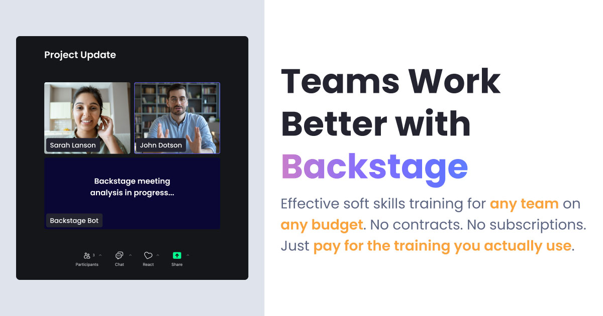 Teams work better with Backstage